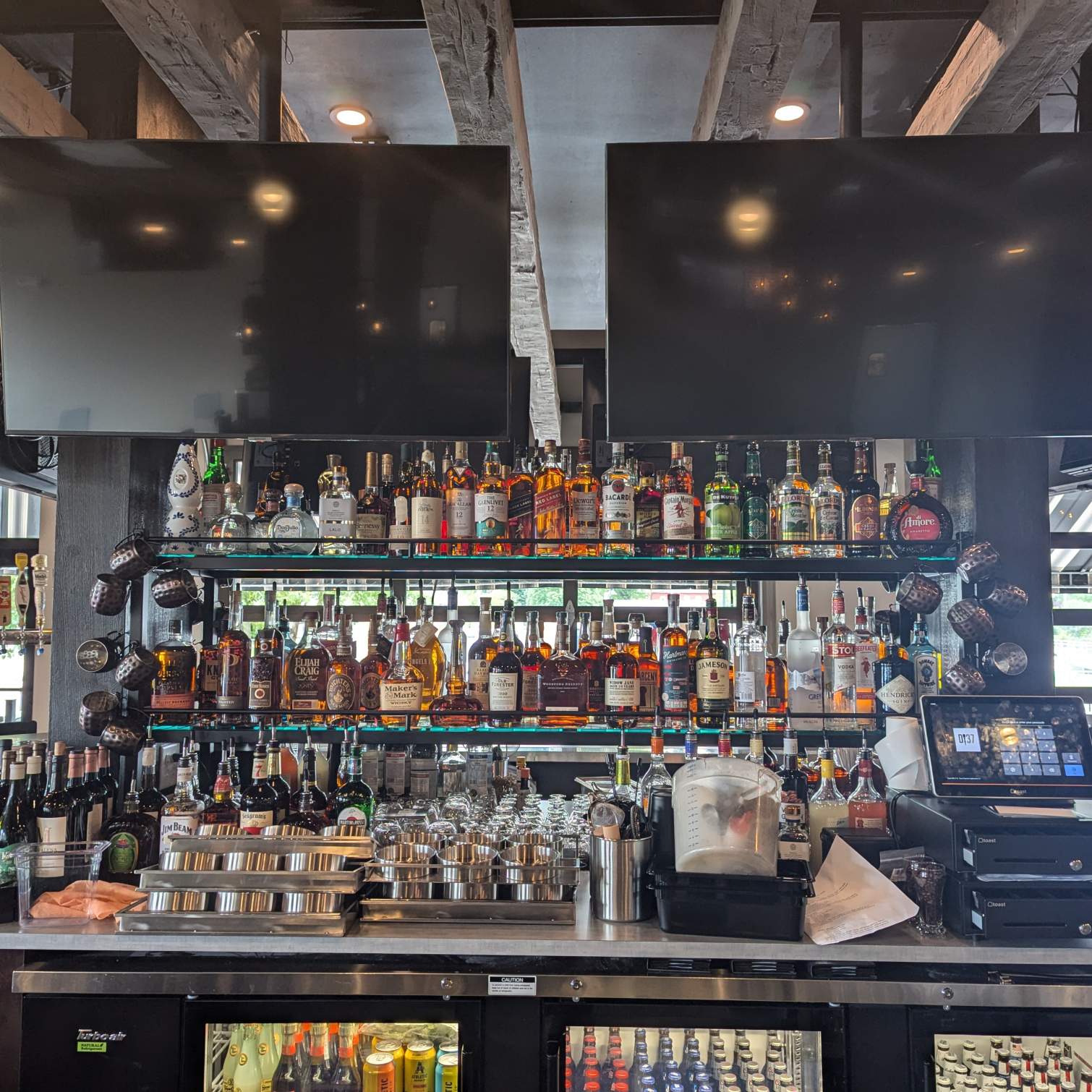 Liquor Shelf and Drink Rail - Bear Metal Works