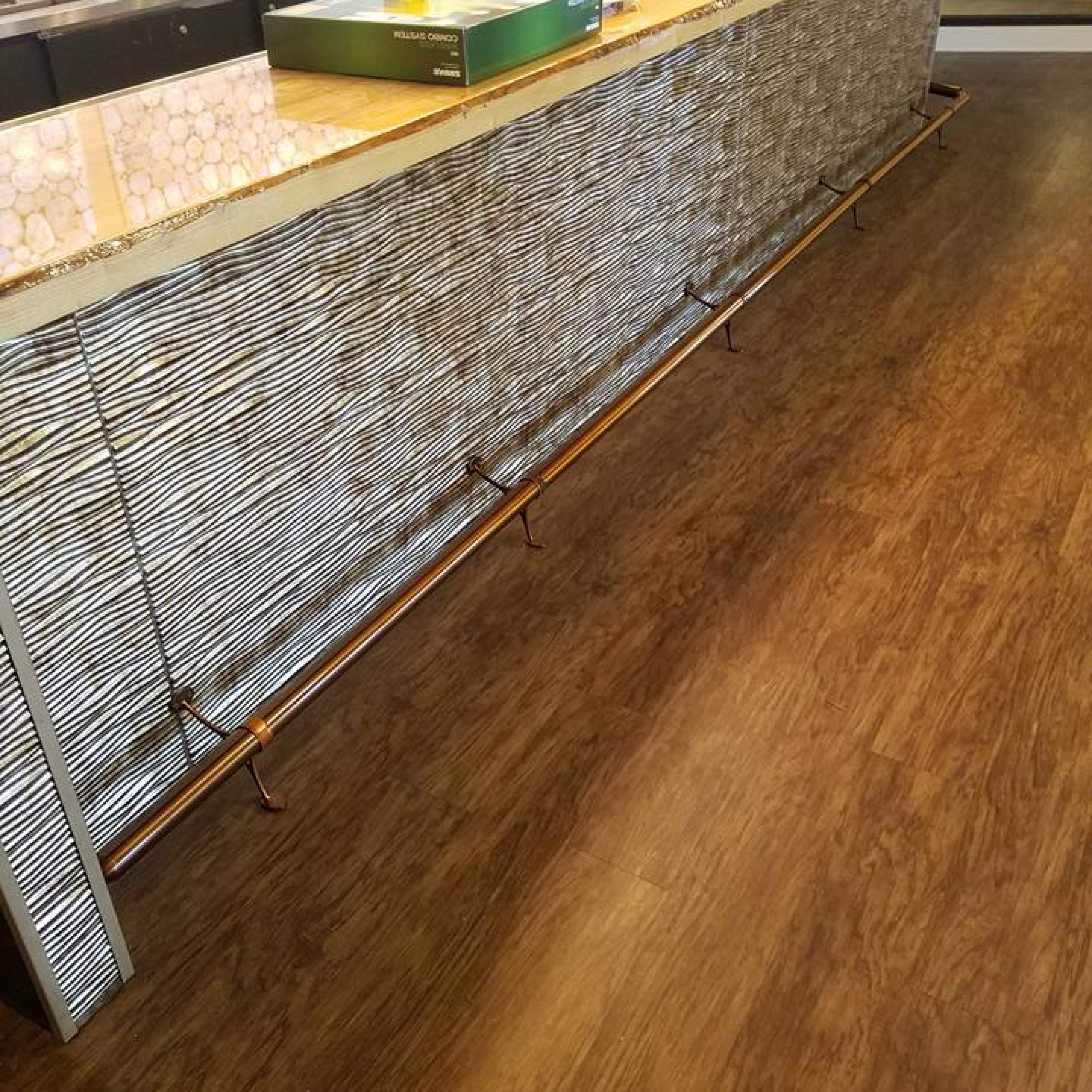 Copper Foot Rail-Stainless Drink Rail - Bear Metal Works