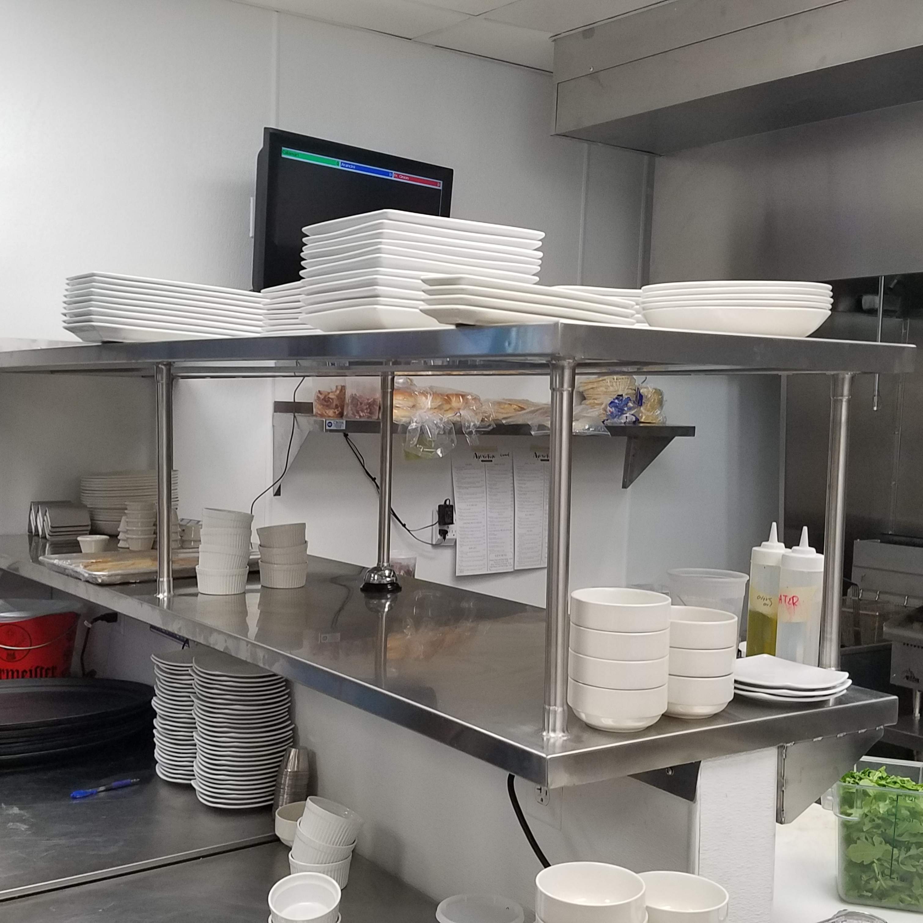 Custom stainless steel 2-tier serving shelf - Bear Metal Works