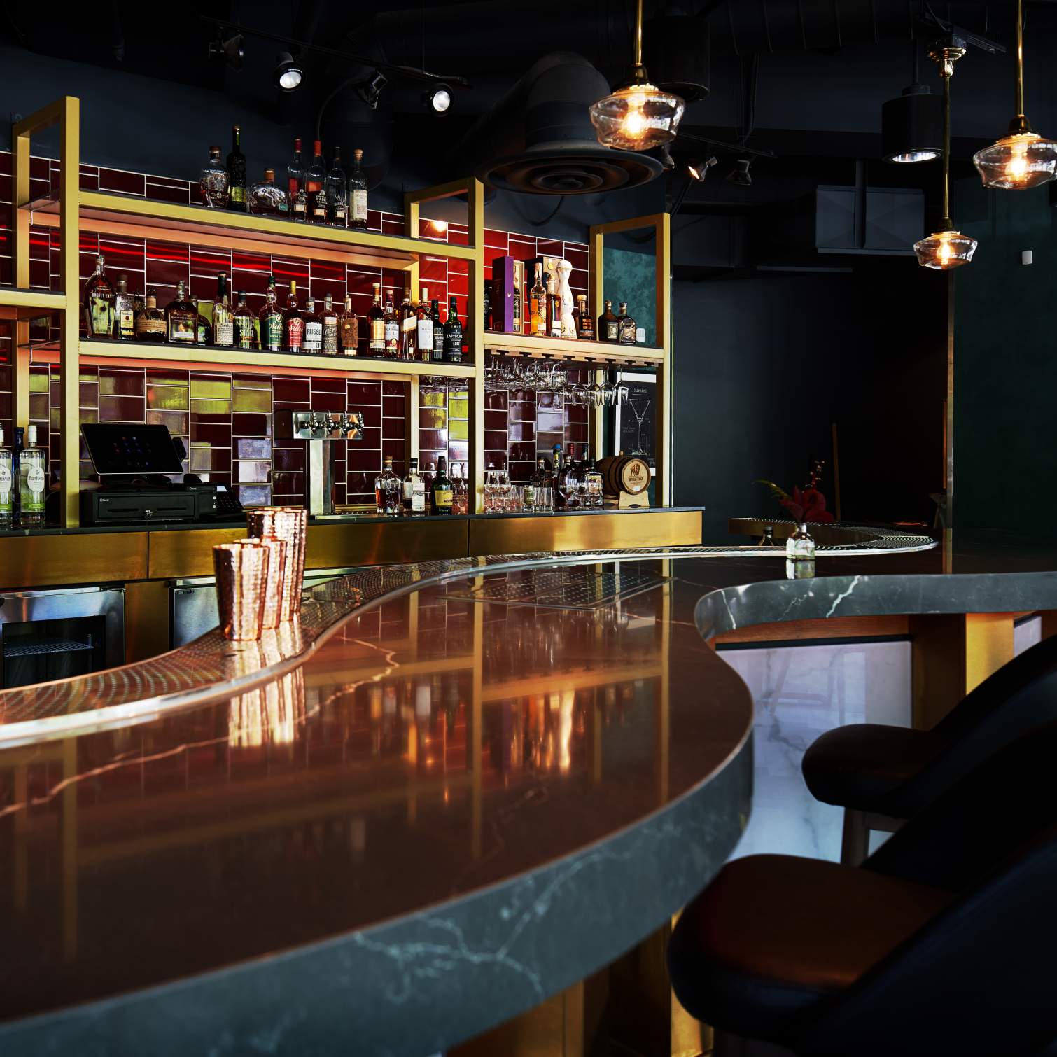 "S'' Curved Drink Rail - Bear Metal Works