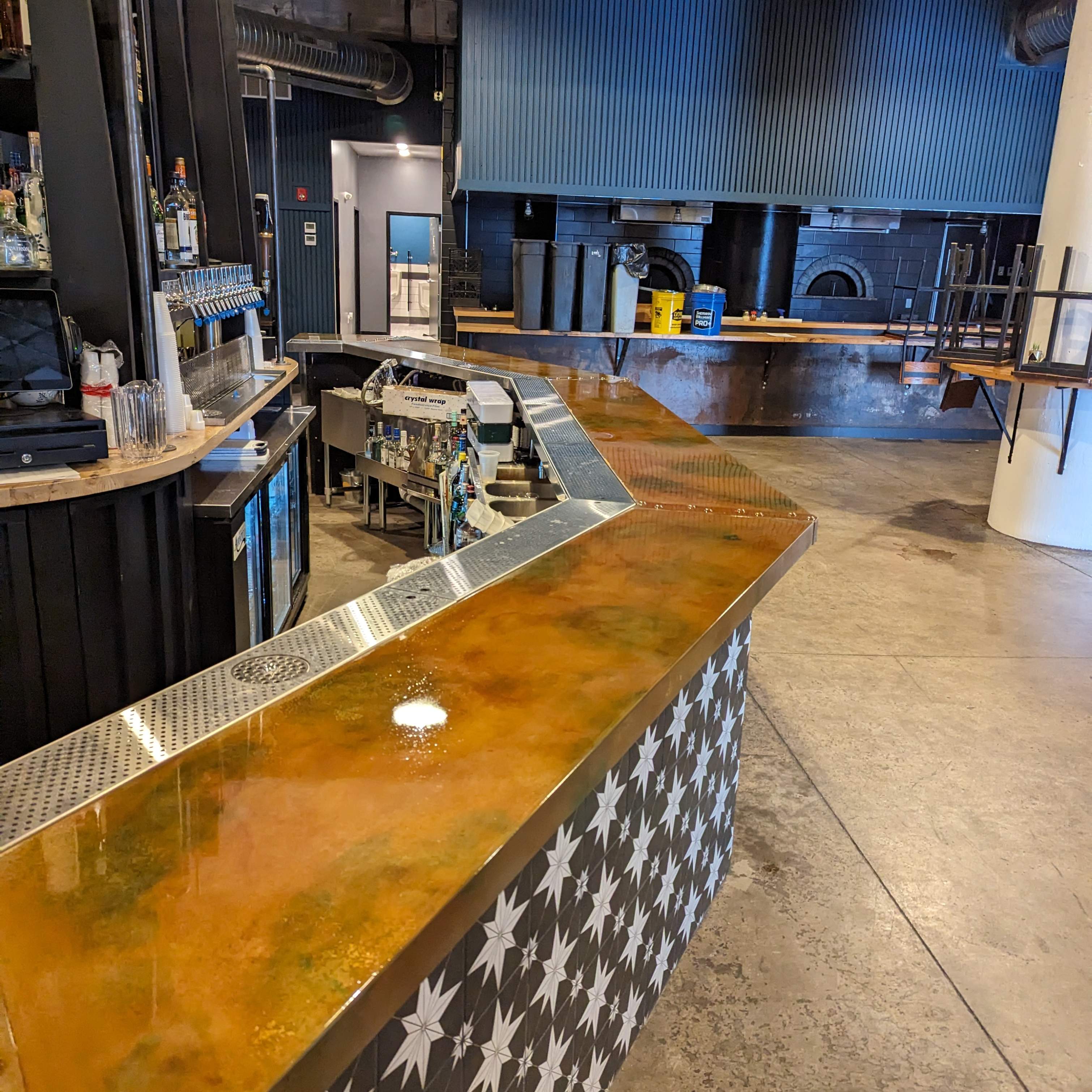 Custom Bar Top and Drink Rail - Bear Metal Works